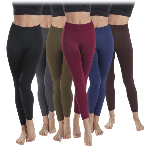 MorningSave: 6-Pack: Active Club Women's Fleece-Lined Base Layer Leggings