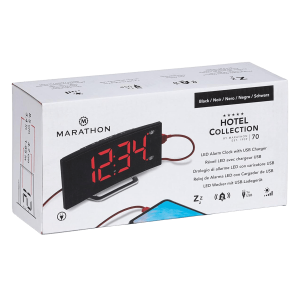 MorningSave: Marathon Dimmable Curved Display LED Clock