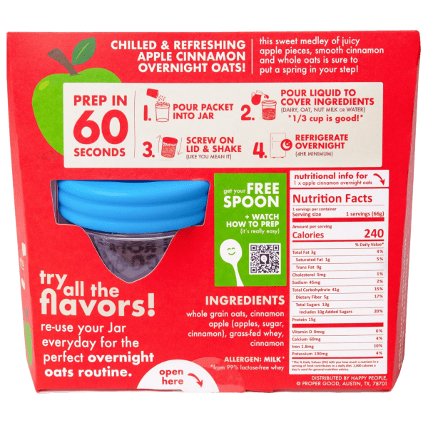 SideDeal: 8-Pack: Proper Good Overnight Oats Kit (Apple Cinnamon)