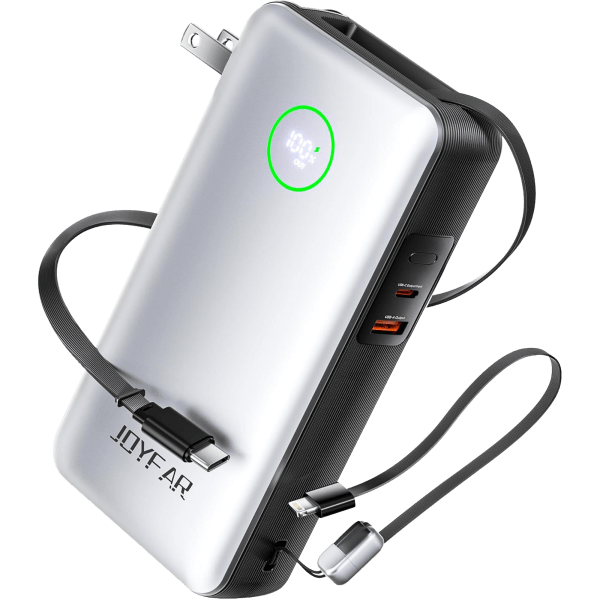 Meh: JOYFAR 25,000mAh GaN 65W Power Bank with Wall Plug & Retractable ...