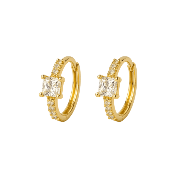 MorningSave: Hollywood Sensation Lila Square-Cut Huggie Hoop Earrings
