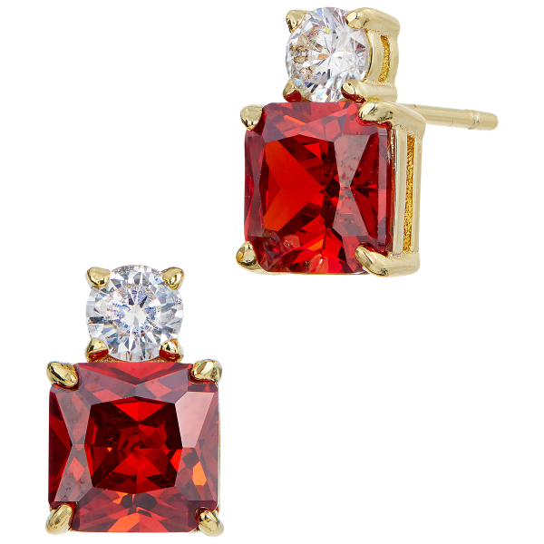 MorningSave: Savvy Cie 18K Gold Plated Cushion Birthstone And Round CZ ...