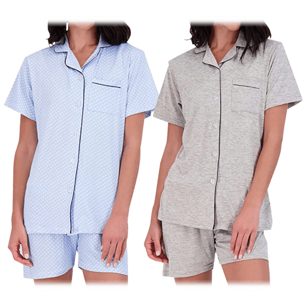 MorningSave: Women’s 4-Piece Short Sleeve Button Down Pajama Set
