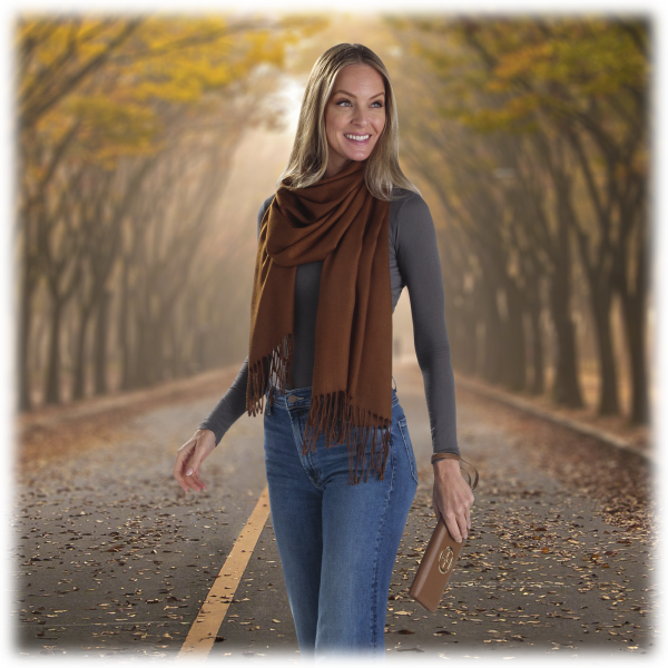 MorningSave: Iman Global Chic Logo Wallet Wristlet & Fringed Scarf Set