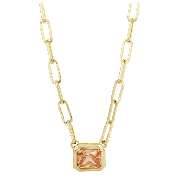 MorningSave: Savvy Cie 18K Gold Large Paperclip Neck With Champagne ...