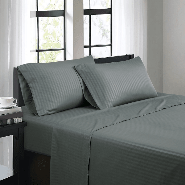 MorningSave: Bibb Home 1500 Series Damask Striped Sheet Set