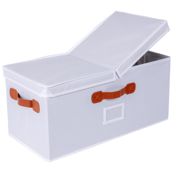 MorningSave: Get Neat Dual Access Storage Box With Faux Leather Handles