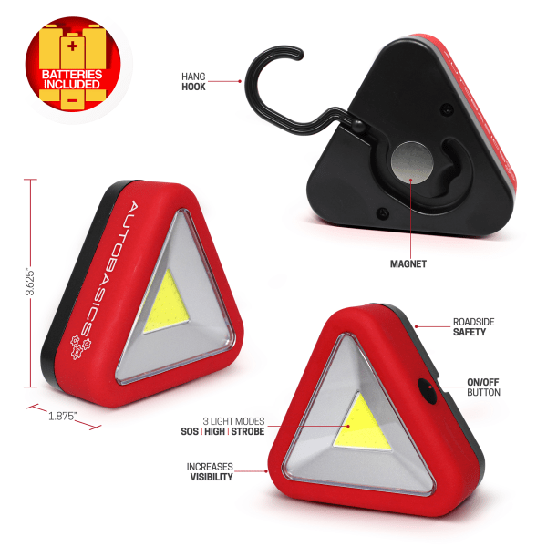SideDeal: 2-Pack: AutoBasics Roadside LED Safety Triangle Lights