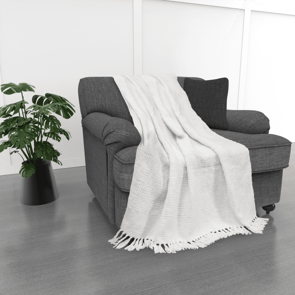 MorningSave: Kathy Ireland Oversized Chenille Fringed Basket Throw