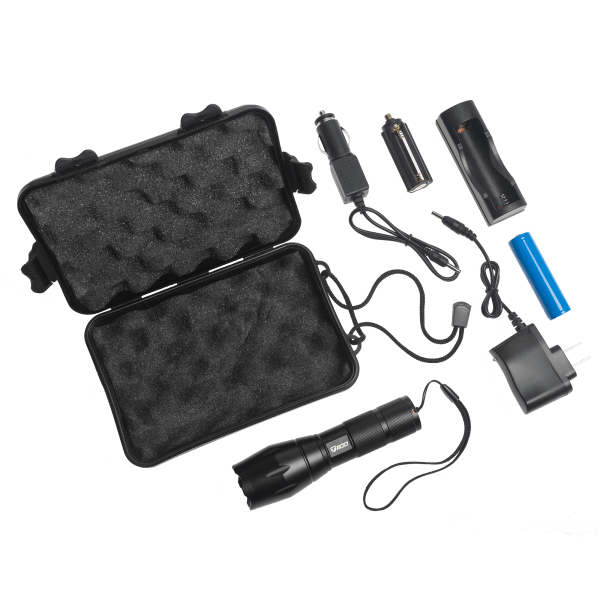 MorningSave: 2-Pack: TacLight T1100 Rechargeable Tactical Flashlight Kit