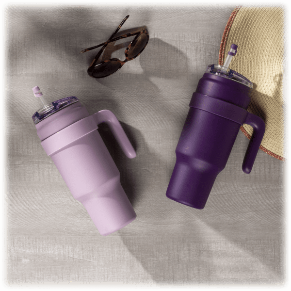 MorningSave: 2-Pack: Primula 40oz Tumbler with Removable Handle & Straw