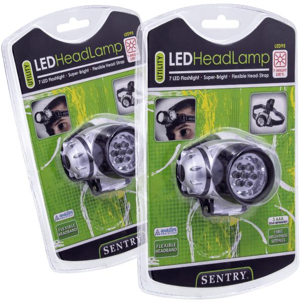 MorningSave: 2-Pack: Sentry LED Headlamp with Seven LED Bulbs