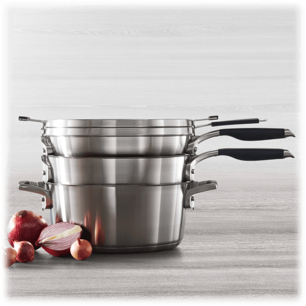 Meh: Calphalon Select 10-Piece Space-Saving Stainless Steel Cookware Set
