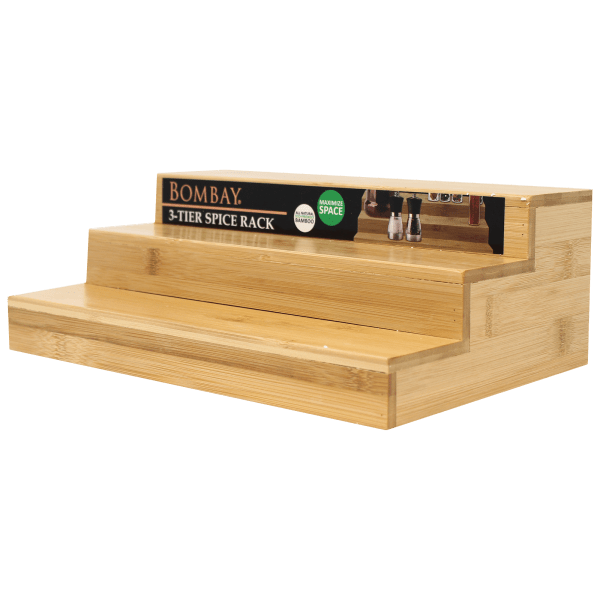 MorningSave: Bombay Bamboo 3-Tier Step Shelf Spice Rack