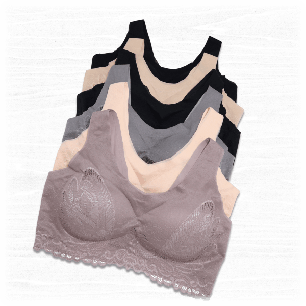 MorningSave: 6-Pack: Angelina Wire-free Microfiber Laser Cut Bras