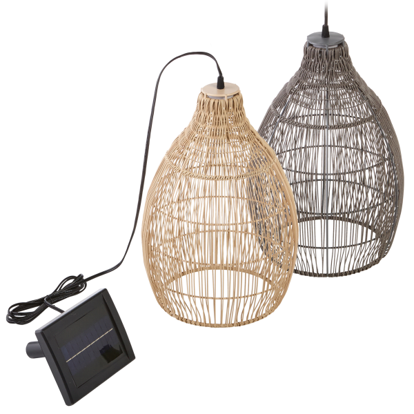 MorningSave: My Home Faux Rattan Solar Hanging Pendant Light