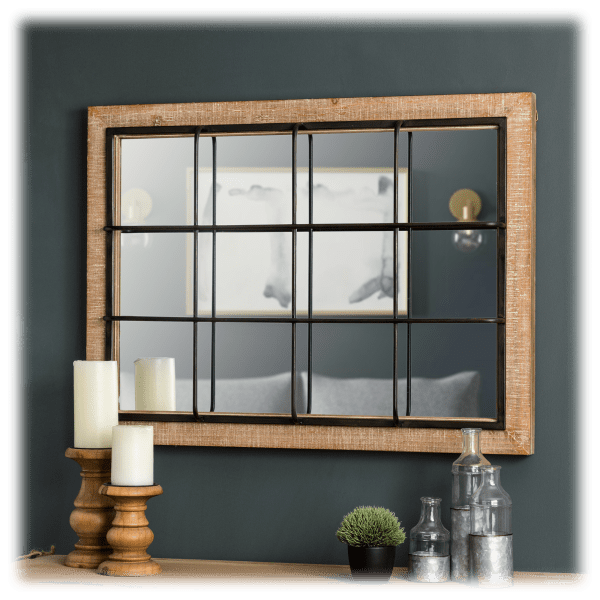 MorningSave: Glitzhome Farmhouse Windowpane Wall Mirror