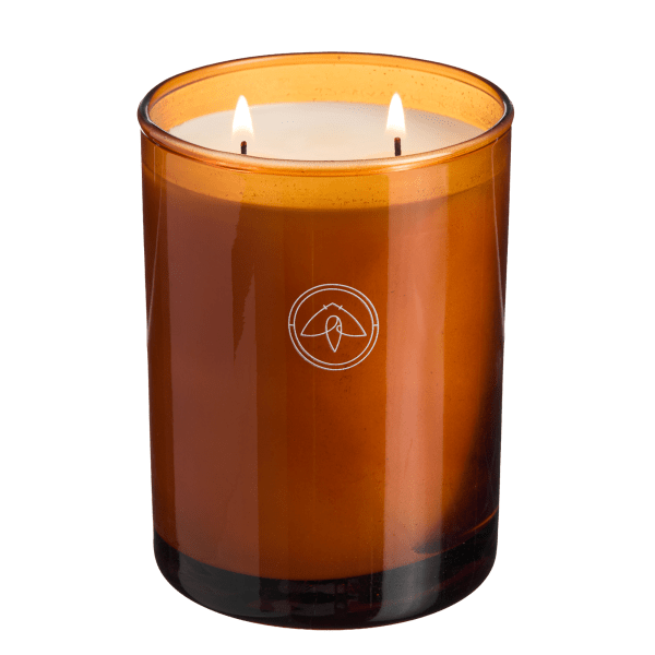 MorningSave: 3-Pack: Firefly Candle Soy Wax 2-Wick Amber Glass Jar Candle