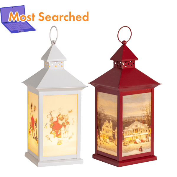 MorningSave: Norman Rockwell 13.5" LED Metal Lantern wtih Iconic Scenes