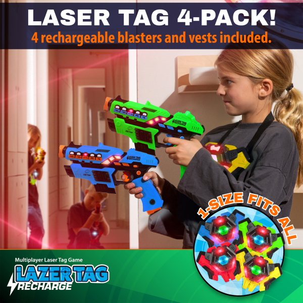 MorningSave: 4-Pack: USA Toyz Rechargeable Laser Tag Game