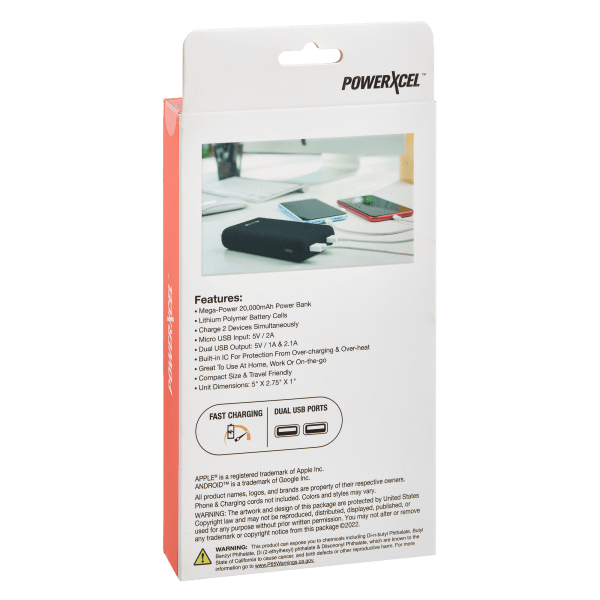 Meh: 2-Pack: PowerXcel Mega Power Compact 20,000 mAh Power Banks