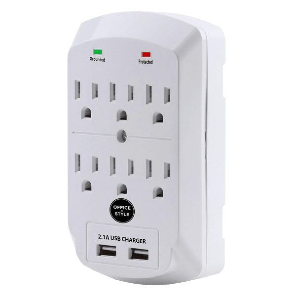 MorningSave: 4-pack: 6-Outlet Surge Protectors with 2 USB Ports and ...
