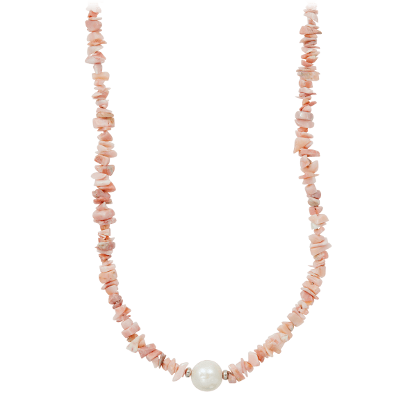 MorningSave: Savvy Cie Sterling Silver Pink Opal Chips And Freshwater ...