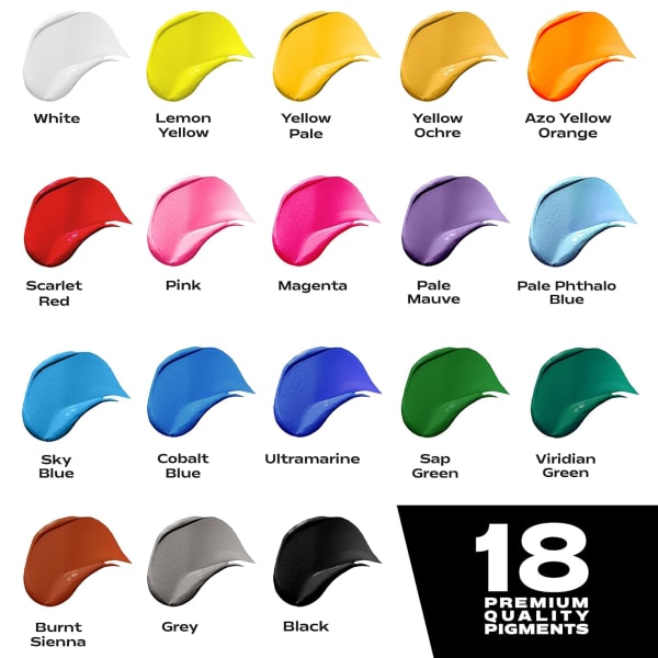 MorningSave: Weisbrandt 18-Piece Ultra Color Acrylic Paint Set