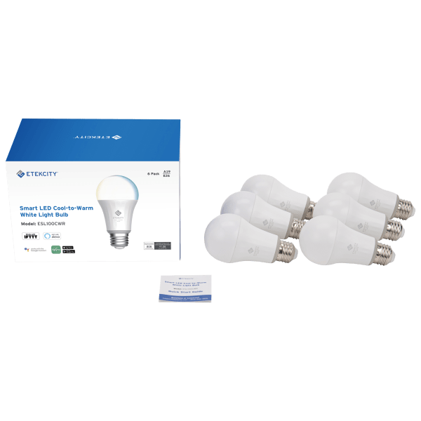 Meh: 6-Pack: Etekcity Smart Led Dimmable Cool-To-Warm Light Bulbs