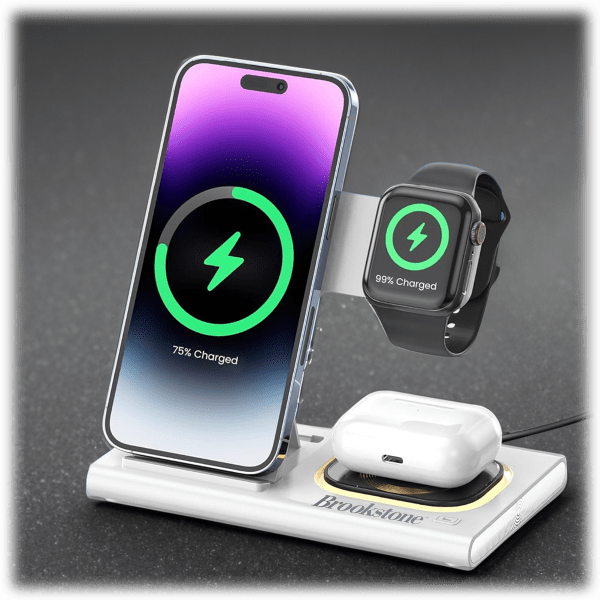 MorningSave: 2-Pack: Brookstone 3-In-1 Foldable Wireless Charging Stand