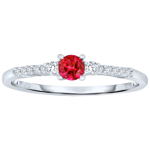 MorningSave: RelavenO Round Ruby Red Sterling Silver Engagement Ring