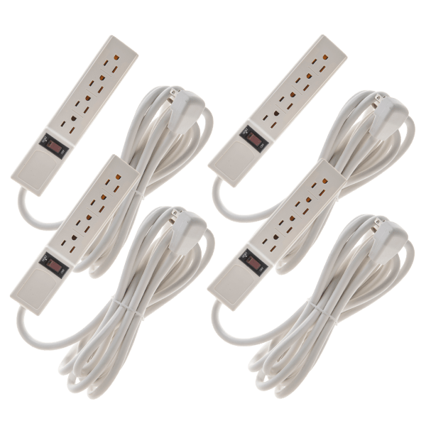 Meh: 4-Pack: 4-Outlet Surge Protector with 12-Foot 14 AWG Cord