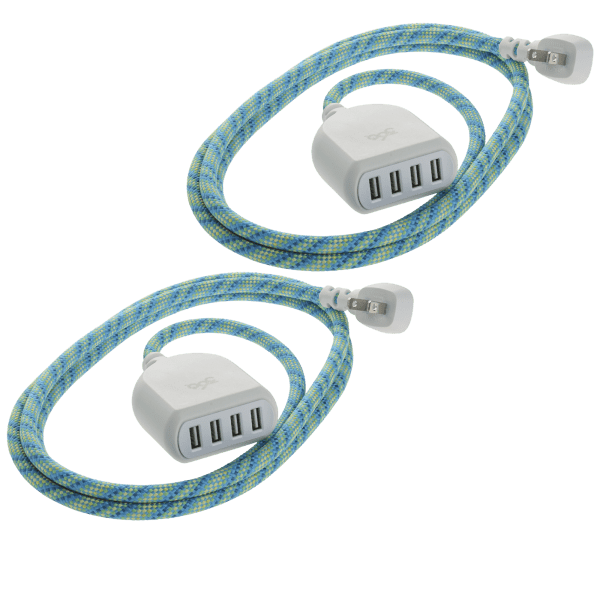Meh: 2-Pack: 360 Electrical Habitat Braided USB Extension Cord With 4 ...