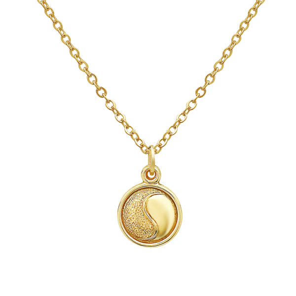 MorningSave: 14K Gold Ying Yang Charm Necklace