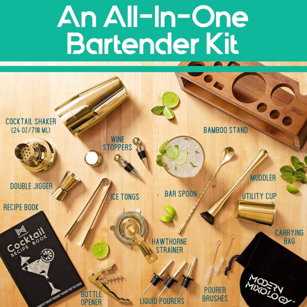 Meh: Mixology 23-Piece Stainless Gold Bartender Set