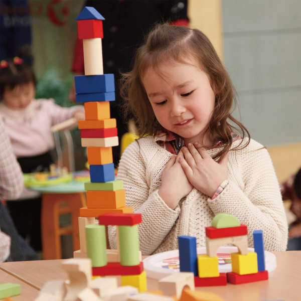 MorningSave: Classic World 50-Piece Baby Wooden Stacking Blocks