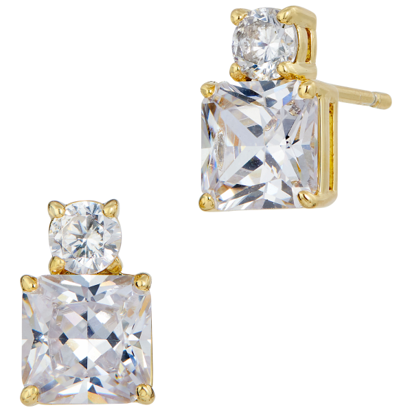 MorningSave: Savvy Cie 18K Gold Plated Cushion Birthstone and Round CZ ...