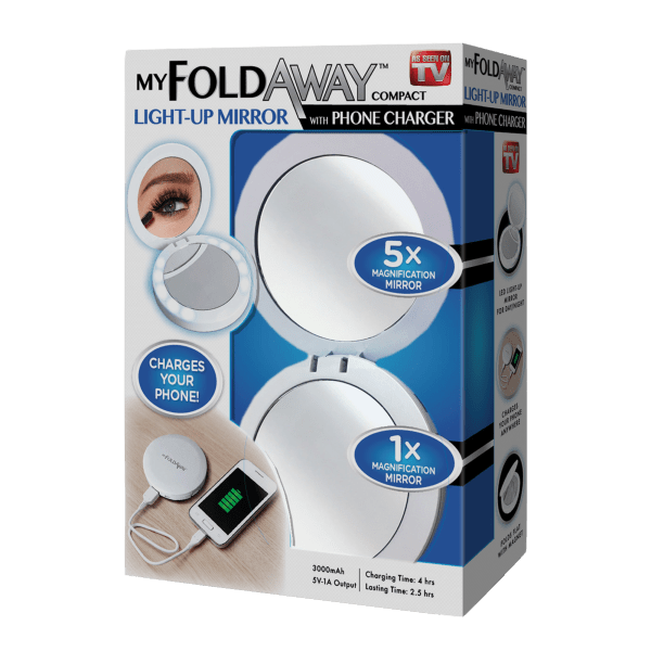 MorningSave: Nubrilliance Compact LED Mirror with Built In Power Bank