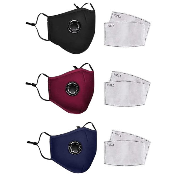 MorningSave: 3-Pack: Cotton Reusable Washable Adjustable Face Masks w ...