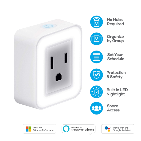 MorningSave: 2-Pack: Geeni SWITCH GLO Smart Wi-Fi Plug with Night Light