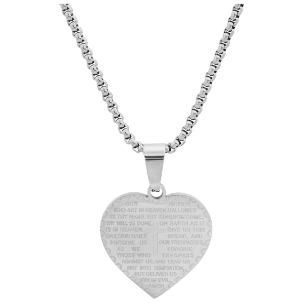 MorningSave: Steeltime Heart Shaped "Our Father" Prayer Pendant ...