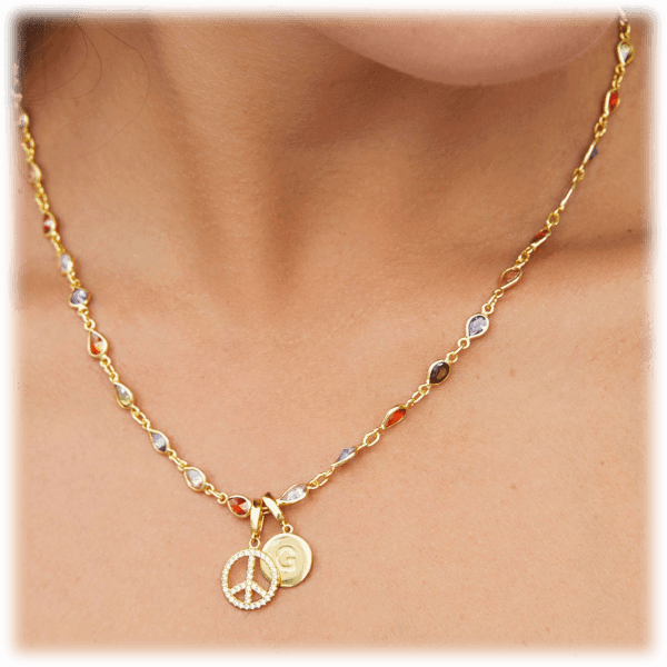 MorningSave: Savvy Cie Yellow Gold Multi-Color Gem Necklace in 18K Gold ...