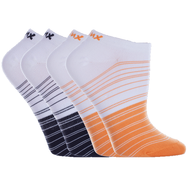 MorningSave: 4-Pack: Minx Performance Striped Micro Denier Anklets