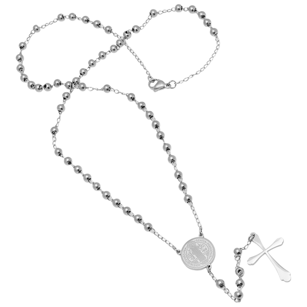 MorningSave: 2-Pack: Steeltime Medalion Rosary Necklaces