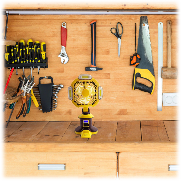 Q-Beam Cyclone Rechargeable LED Work Light and Fan