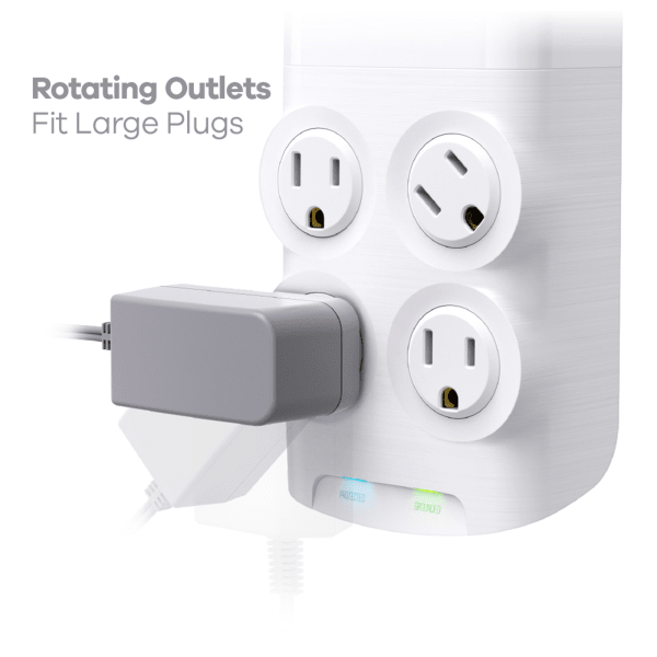 MorningSave: 2-Pack: 360 Electrical Rotating Surge Protector with 4 ...