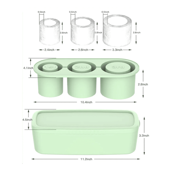 SideDeal: Titan Silicone Cylinder Ice Mold Cube Tray with Lid (30-40 oz)