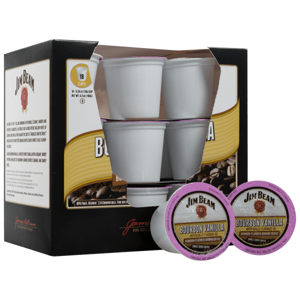 Meh: 54 Count: Assorted Jim Beam Bourbon Flavored Single Serve Coffee Cups