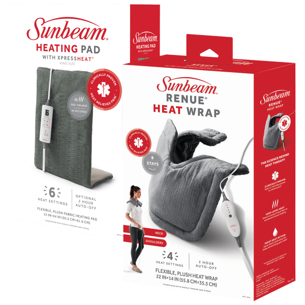 MorningSave: Sunbeam Neck & Shoulder Wrap and King Heating Pad Bundle