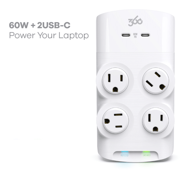 MorningSave: 2-Pack: 360 Electrical Rotating Surge Protector with 4 ...